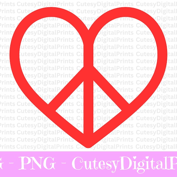 Heart Peace Sign - Etsy