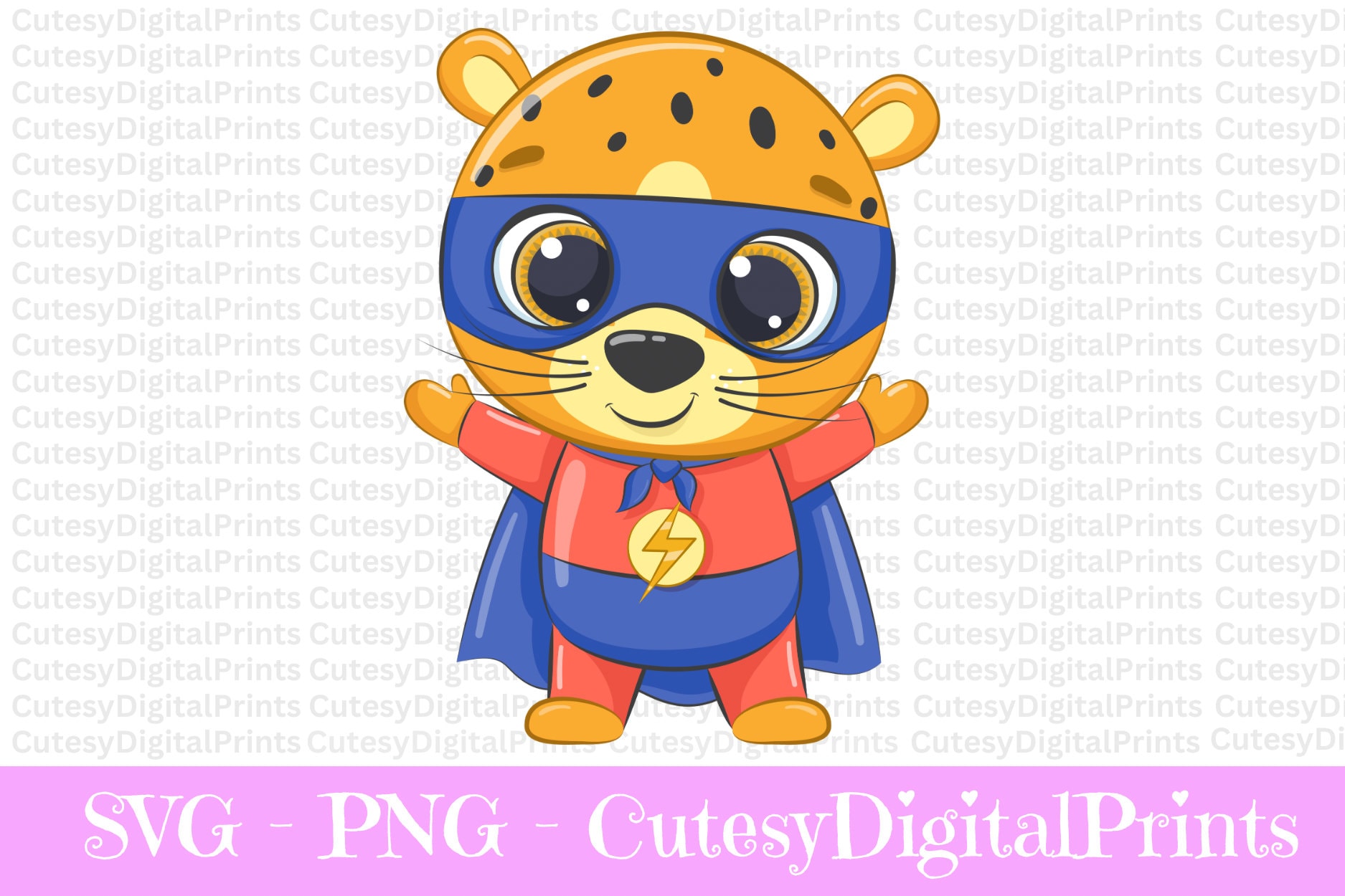 Leopard Superhero Svg, Animal Superhero Clipart, Superhero Cat Svg ...