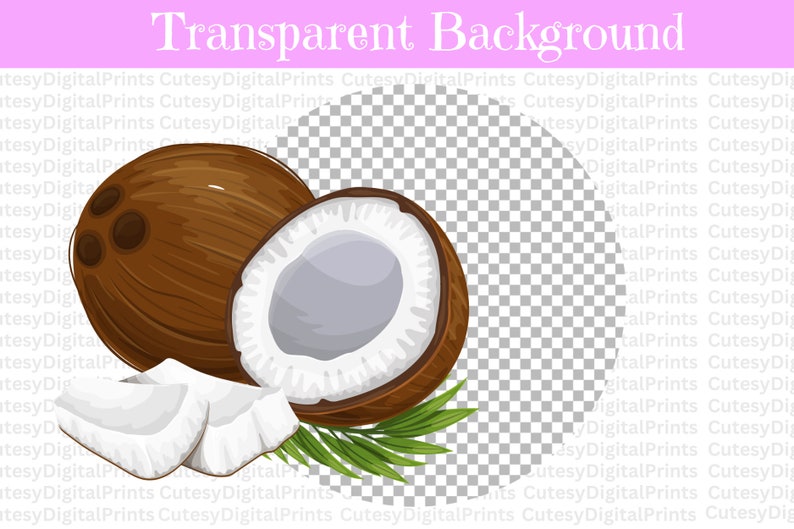 Coconut SVG Files, Coconut Png, Kawaii Fruit SVG Cut Files, Tropical ...