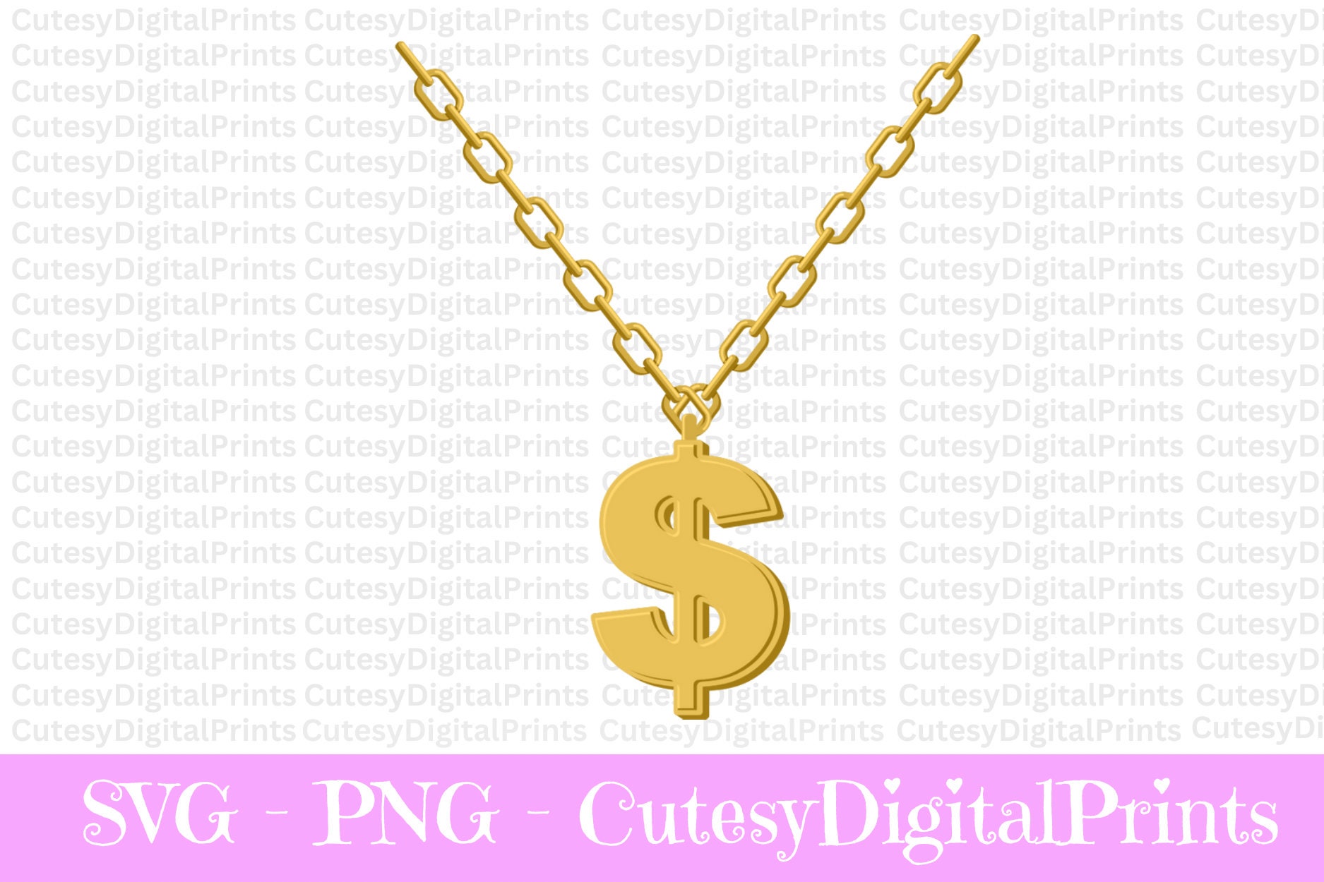 Gold Chain Dollar Sign Png