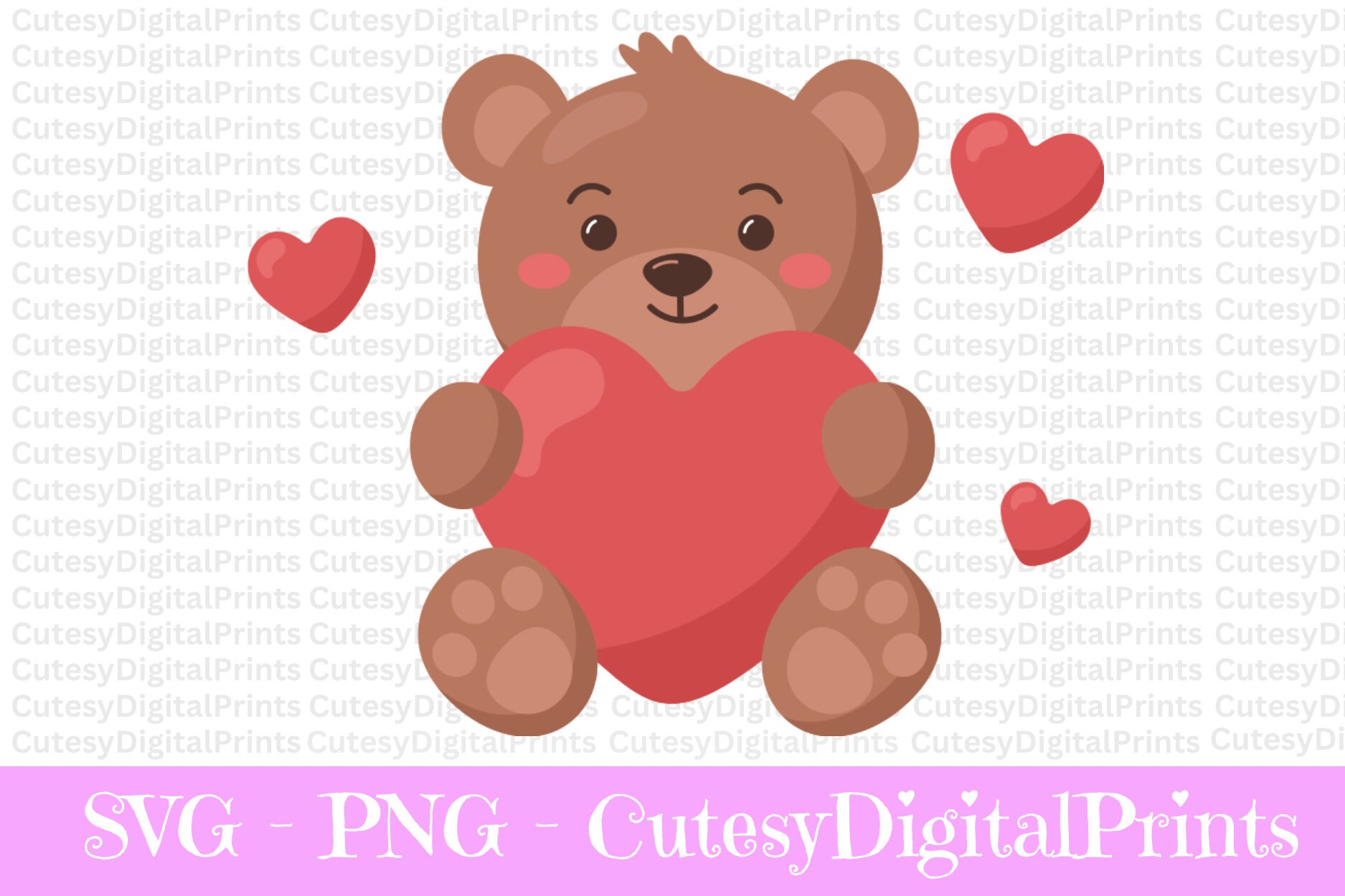 Valentine's Bear SVG, Bear SVG, Heart Svg, Cricut Cut Files, Silhouette ...