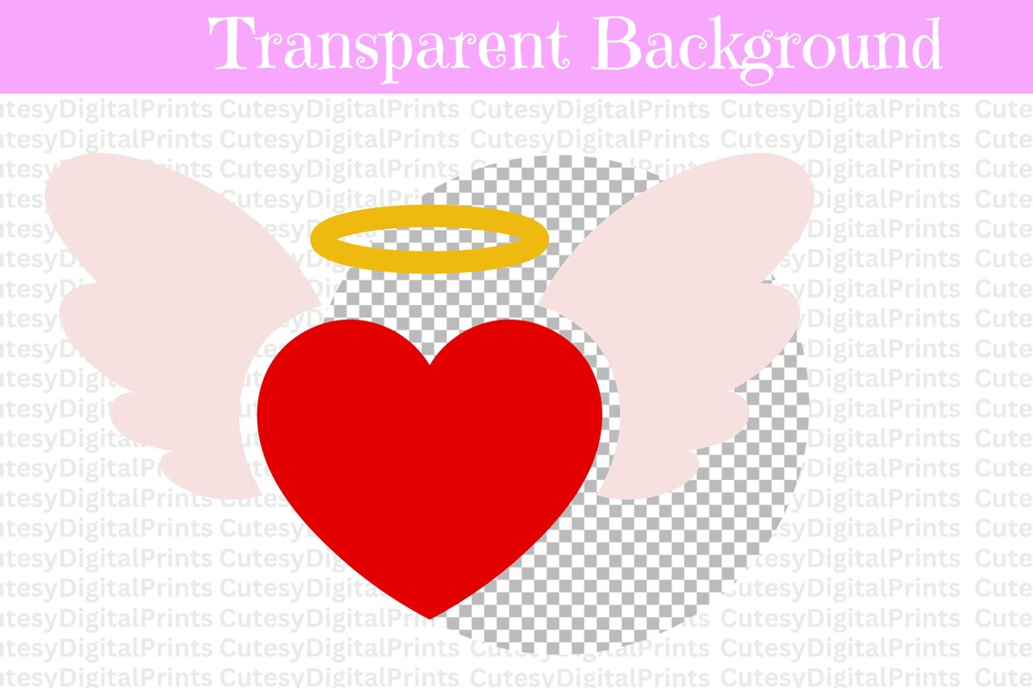 Angel Heart Svg, Angel Heart With Wings Svg, Angel Heart Svg, Angel ...