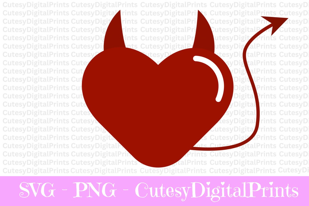 Devil Heart Svg, Devil Svg, Heart Svg, Love Svg, Files for Cricuit ...