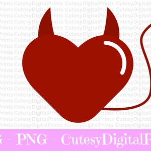 Devil Heart Svg, Devil Svg, Heart Svg, Love Svg, Files for Cricuit ...