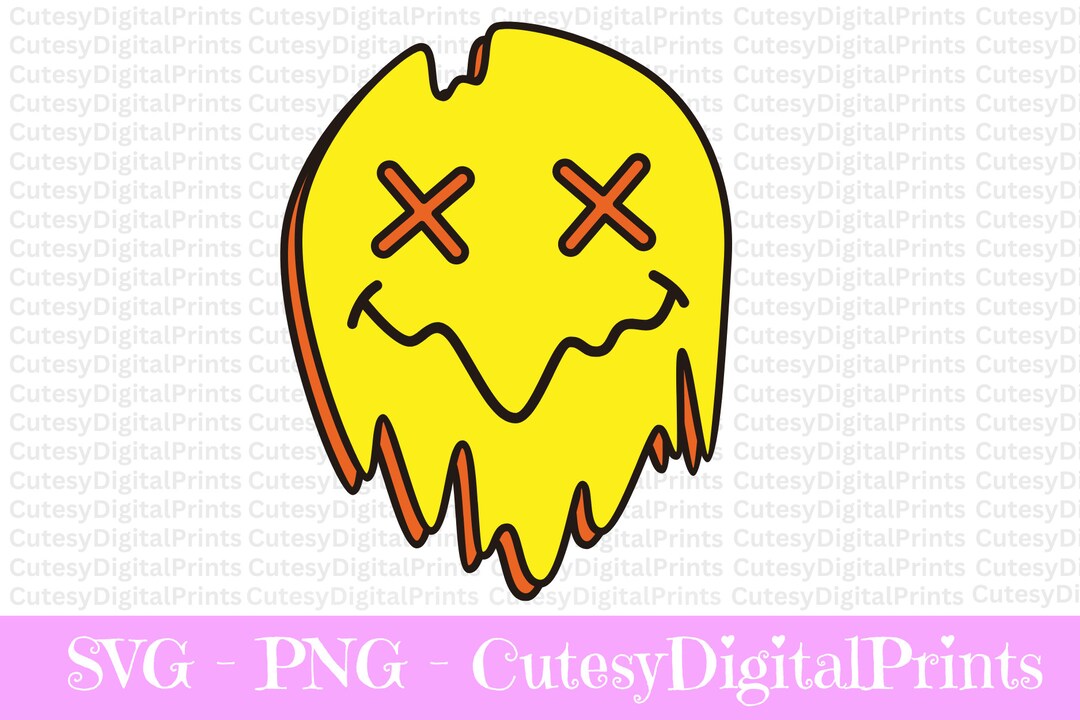 Drippy Smiley Svg, Melted Face Svg, Happy Face Drip Svg, Melting Smiley ...