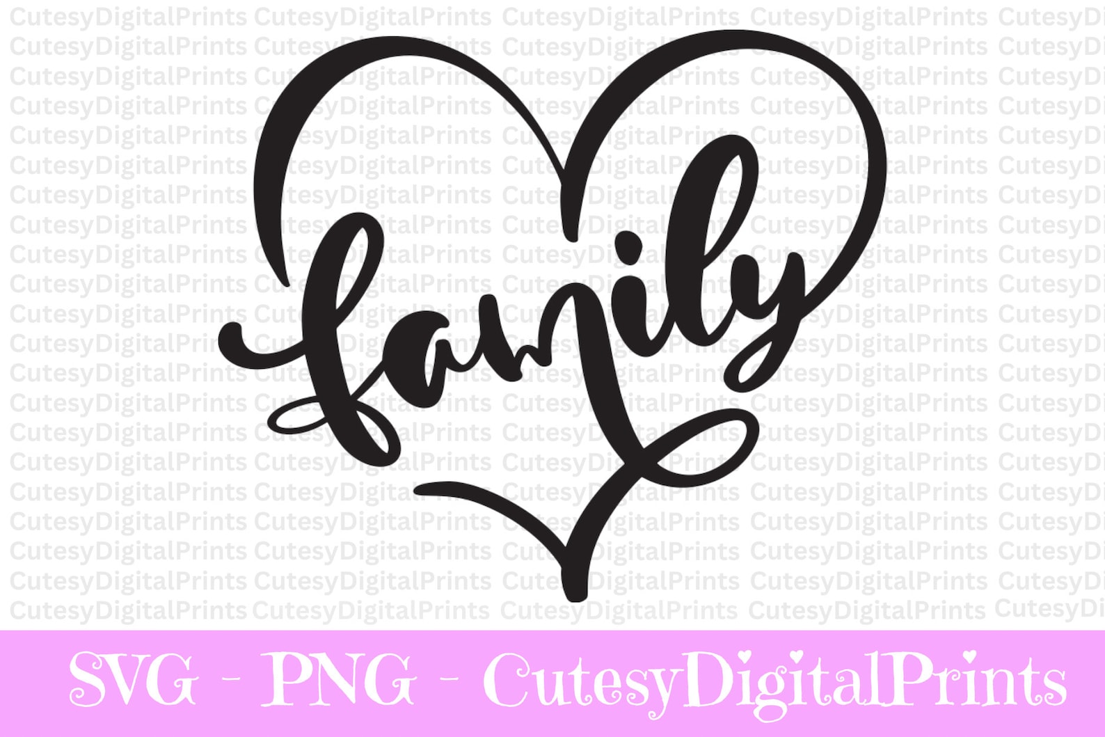 Family Cursive SVG, Family Wall Decor SVG, Family Heart SVG, Family ...