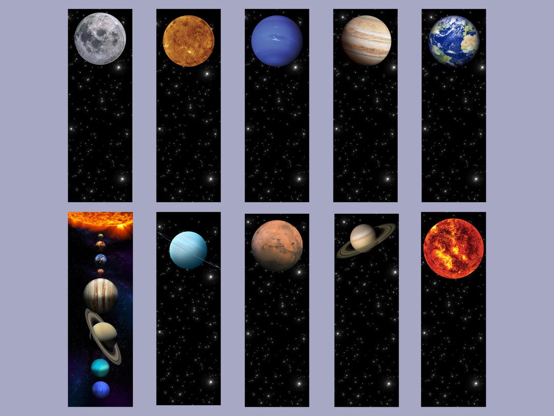 10 Printable Planets Bookmark Designs | PDF & PNG Bookmark Files ...