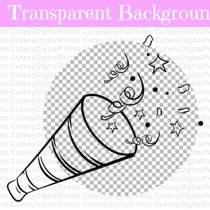 Party Popper SVG, Confetti Popper Silhouette, Party Popper Clipart ...