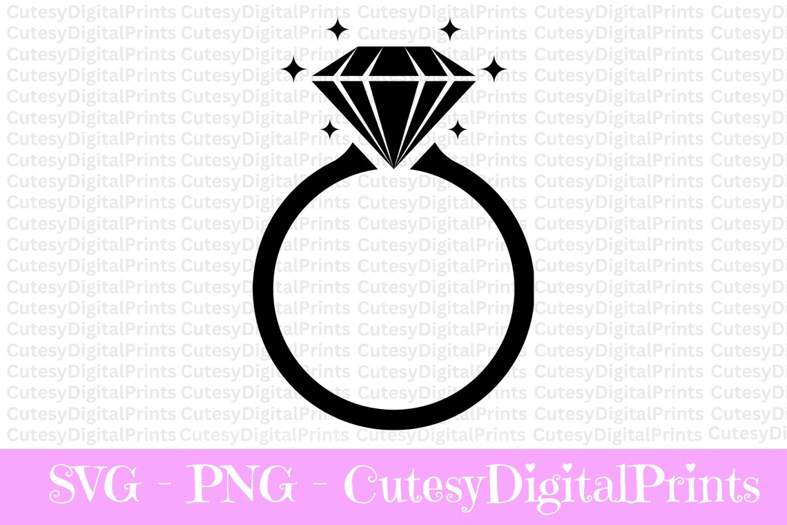 Diamond Ring SVG, Wedding Ring SVG, Ring SVG, Wedding Clipart, Wedding ...