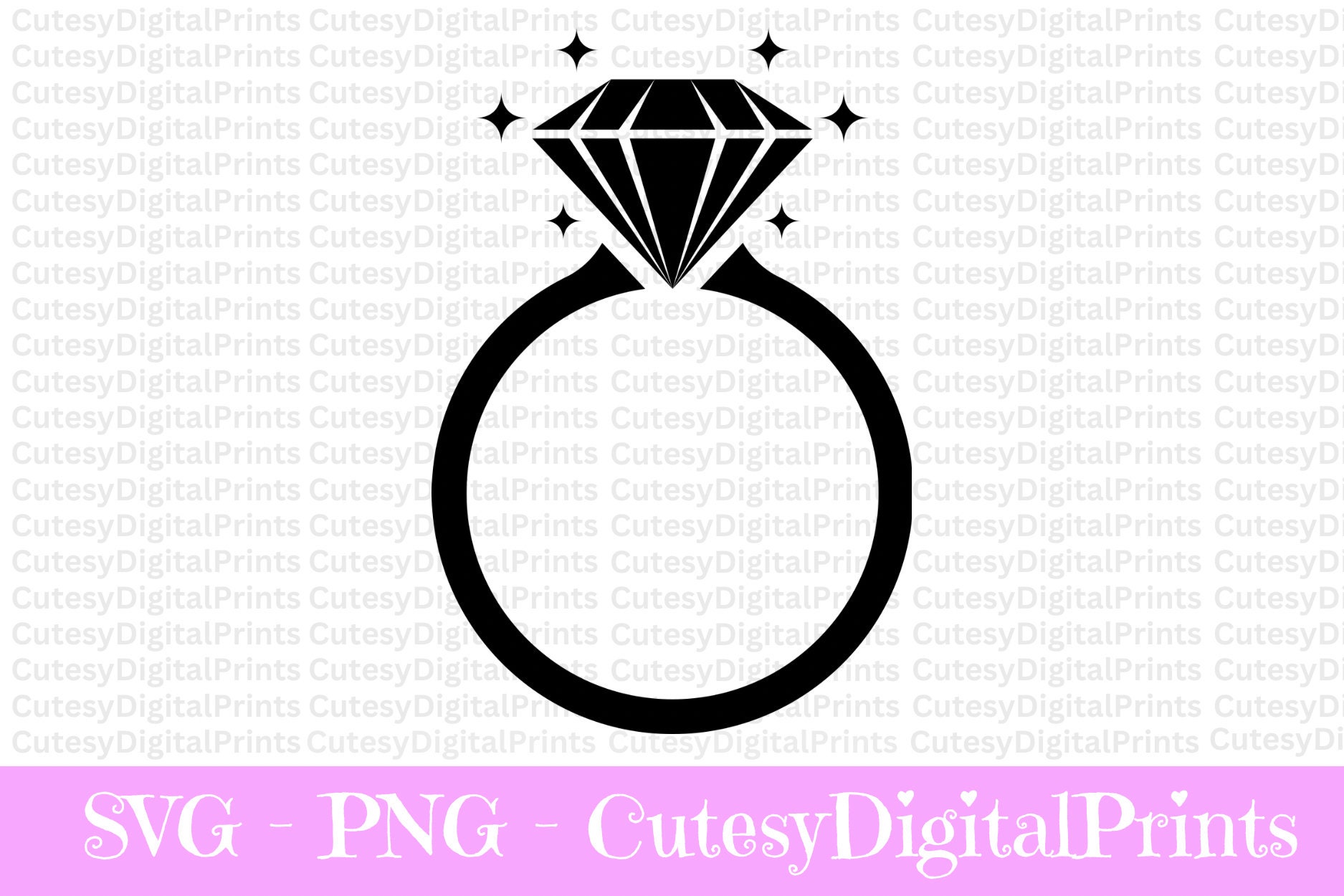 Diamond Ring SVG, Wedding Ring SVG, Ring SVG, Wedding Clipart, Wedding ...