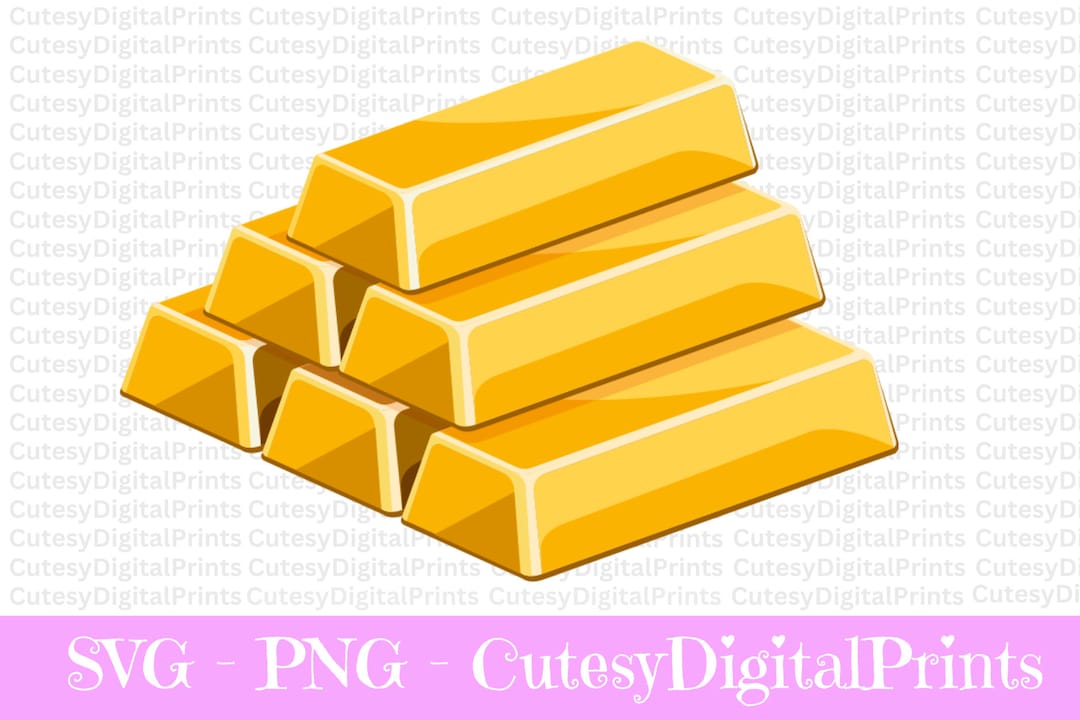 Gold Bars SVG Files, Gold Bullion SVG, Golden Bar Svg, Gold Nuggets Svg ...