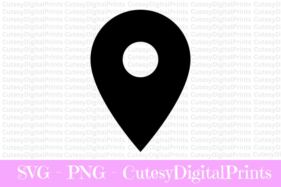 Location Pin SVG Files, Pin SVG Cut Files, Map Point Marker Vector ...