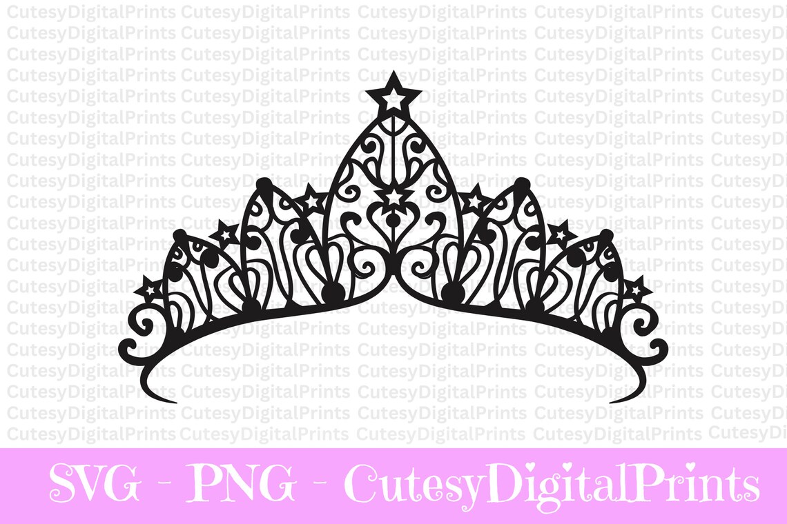 Tiara SVG Files, Crown SVG Cut Files, Royal Crown Silhouette Vector ...