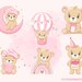 Teddy Bear Nursery Svg Bundle, Pink Bear Svg, Baby Girl Clipart, Baby ...