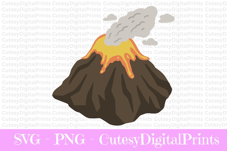 Volcano Clipart, Lava SVG, PNG Files (digital Download) - Etsy