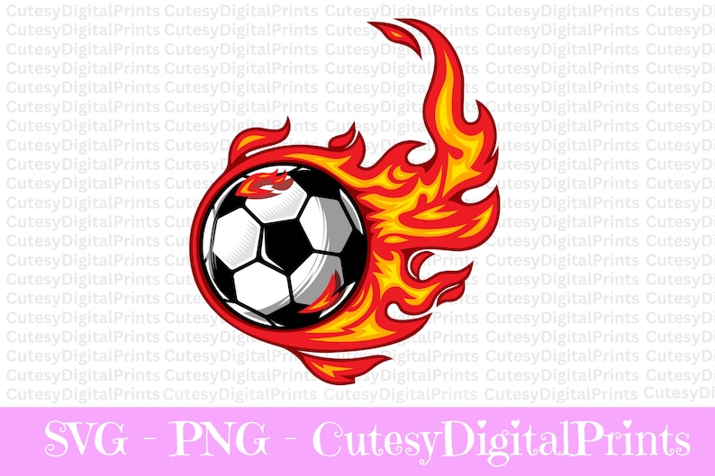 Flaming Football SVG, Flaming Soccer Ball Svg, Fire Svg, Football Svg ...