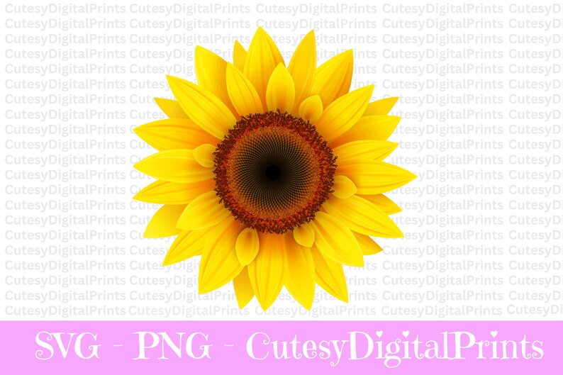 Sunflower SVG, Sunflower Clipart, Flower Svg, Sunflower PNG, Yellow ...