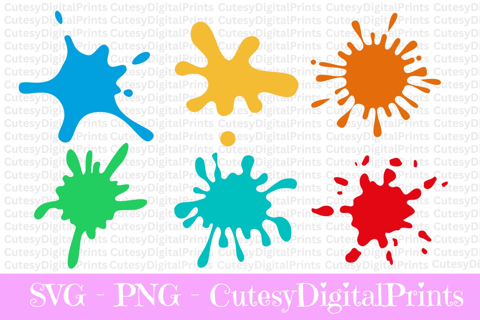 Paint Splatter SVG, Bundle, Paint Splats Svg, Paint Svg, Paint Splash ...