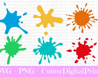 Paint Splatter SVG, Bundle, Paint Splats Svg, Paint PNG, Vector, Ink ...