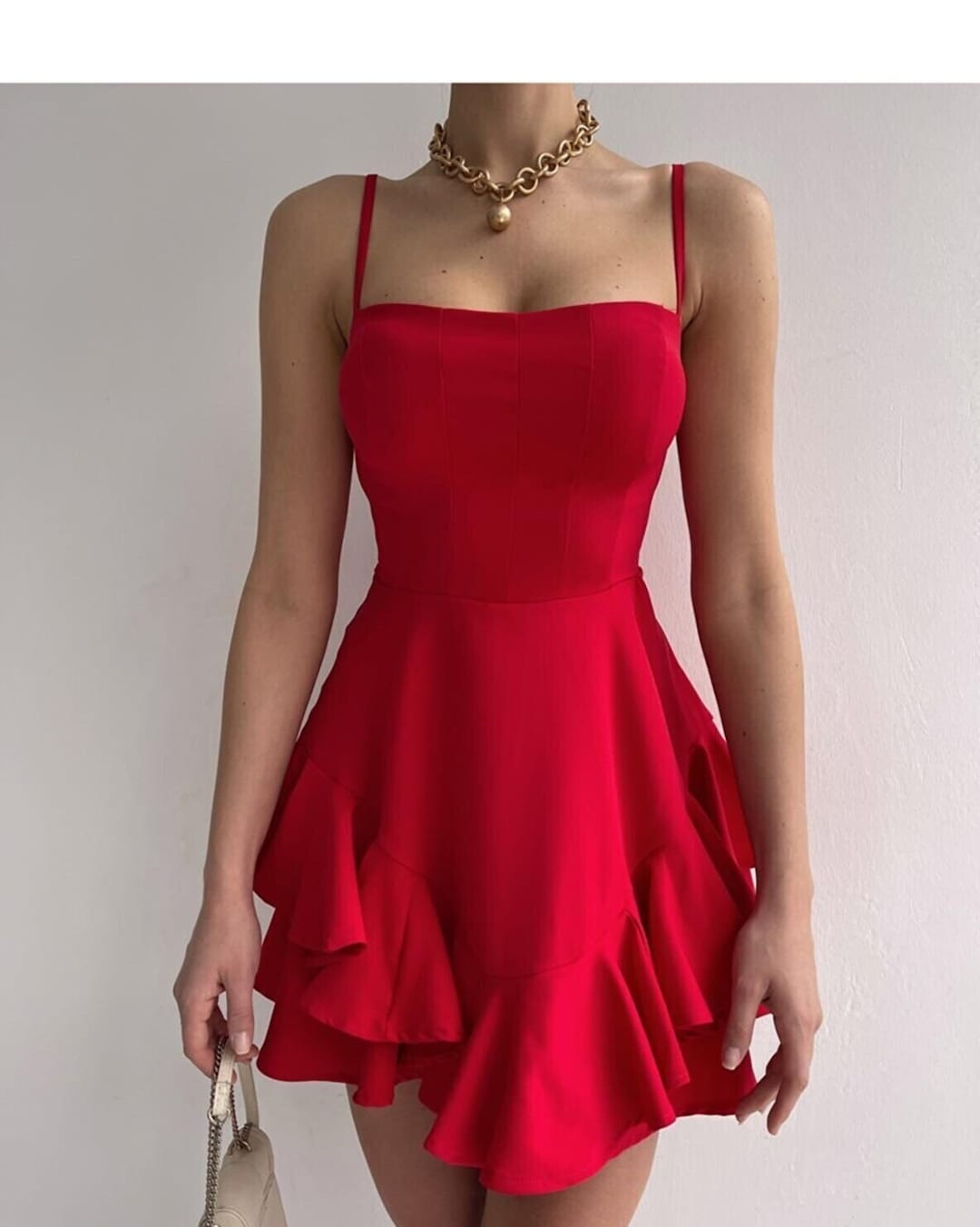 Red Satin Short Dress /red Short Strapless Dress /red Short - Etsy