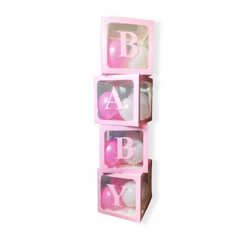 Baby Balloon Boxes - Baby Shower, Gender Reveal, Parties - Pink, Blue ...