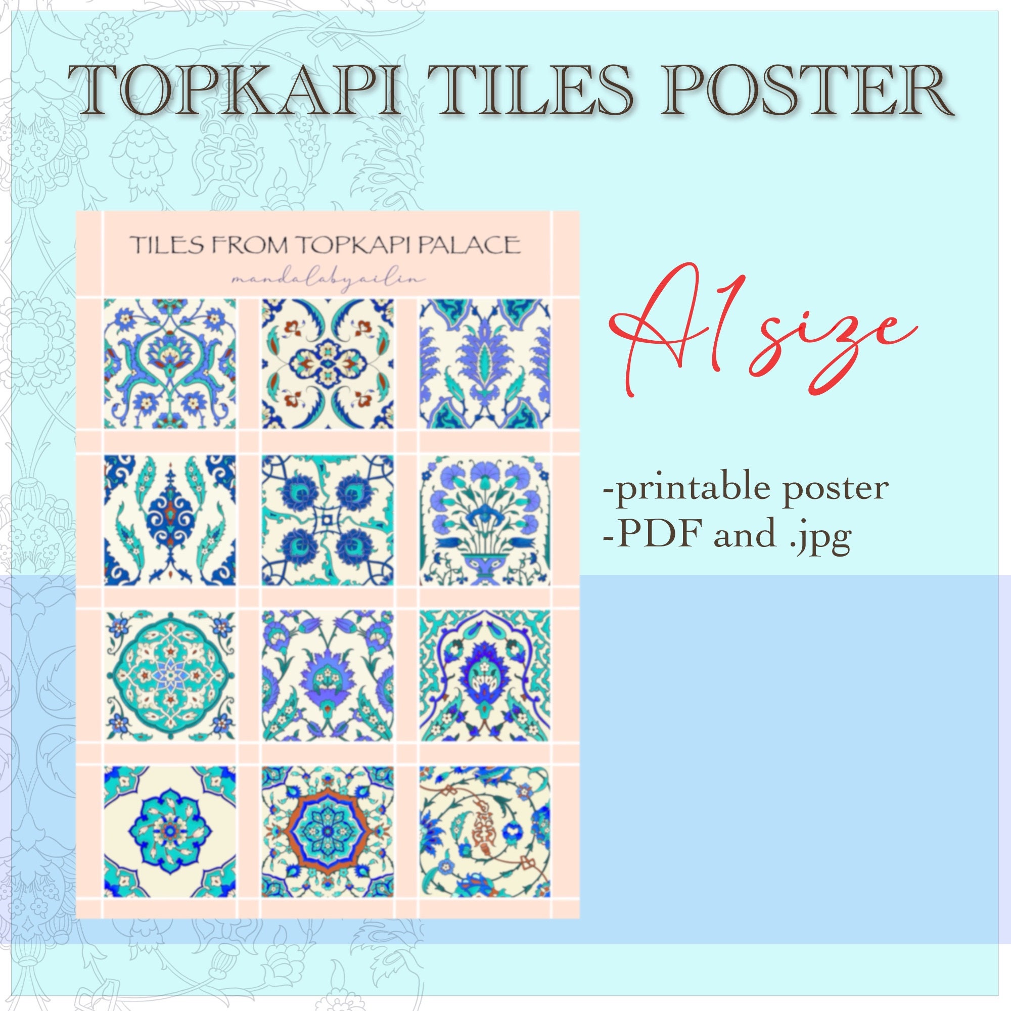 277 Pages Bundle, 12 Printable Ebooks, Turkish Art , Tiles From Topkapi Palace, Instant Download ...