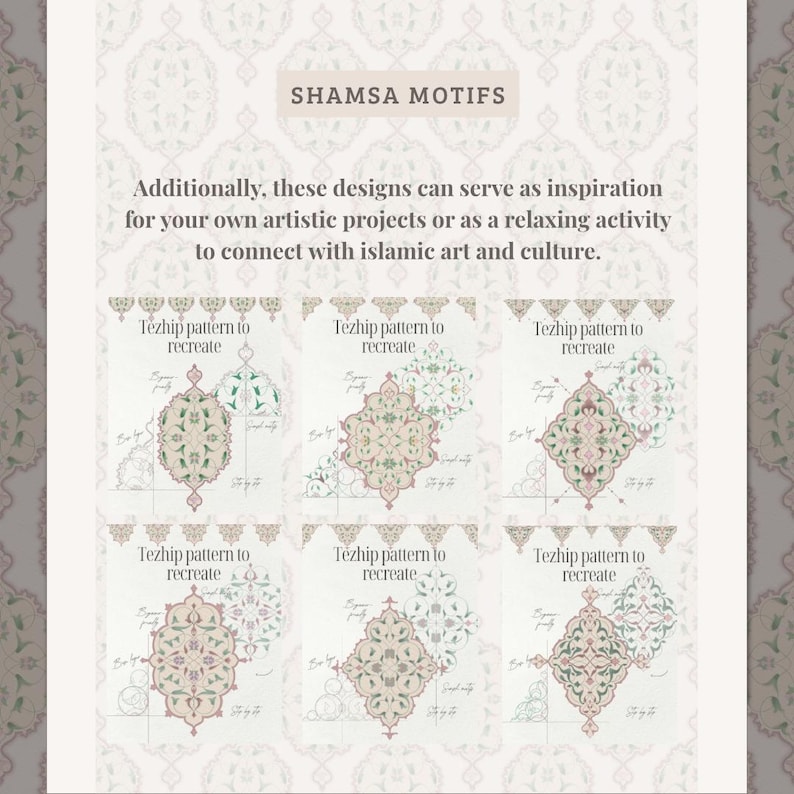 Islamic Illumination Workbook - 6 Unique Designs to Trace and Recreate ...