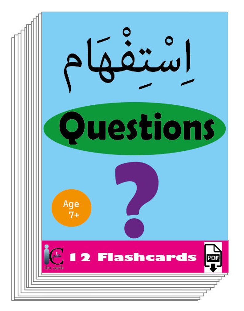 Arabic Questions Flashcards.learn Arabic for Kids and Adults. Children ...
