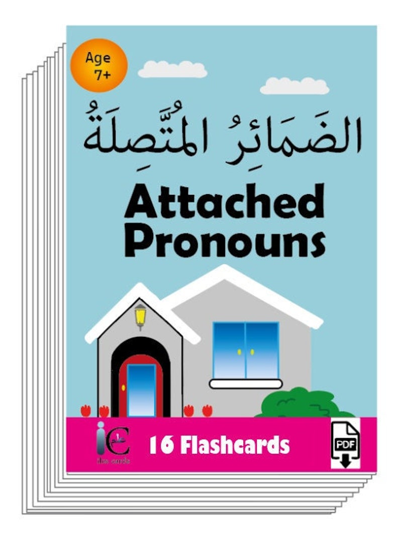 Arabic Attached Pronoun Flashcards. Learn Arabic for Kids. Children's ...