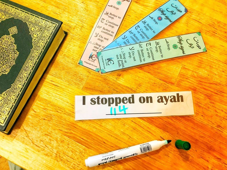 Qur'aan Stop Signs Bookmarks. Quran, Tajweed, Improve Recitation ...