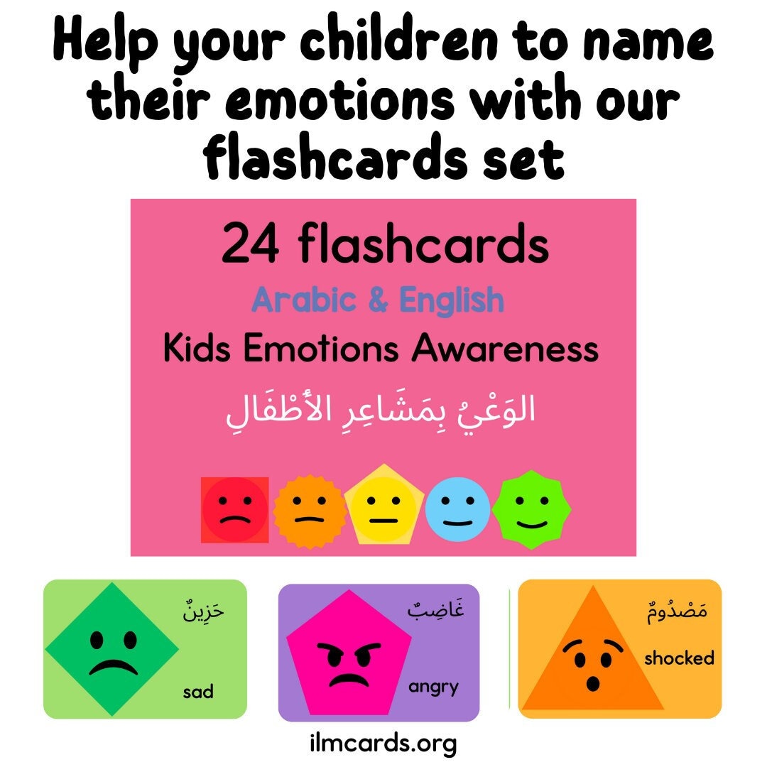 Emotions Awareness for Children. Arabic and English Flashcards. تعلم ...