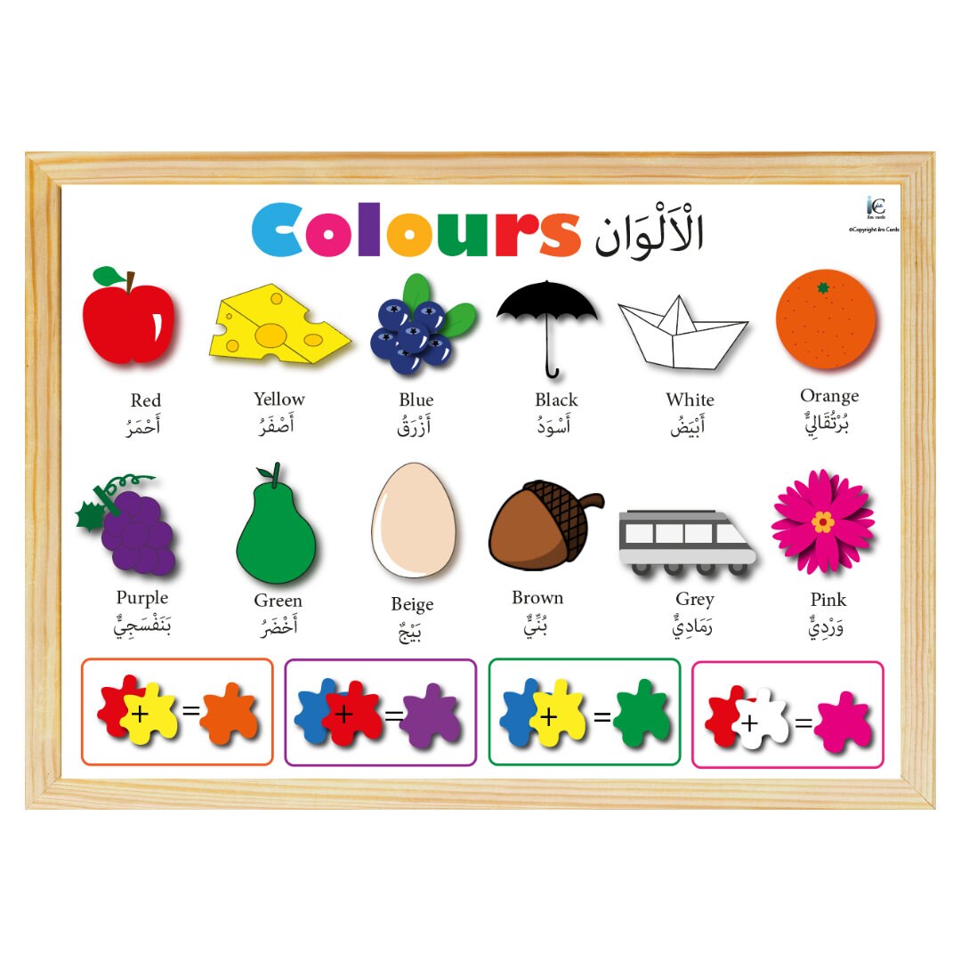 Arabic Colours Printable Wall Art, Kids Room, Nursery, تعلم العربية ...