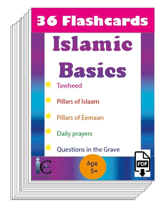 Islamic Basics Flashcards for Kids. Children's Cards. Learn About Islam ...