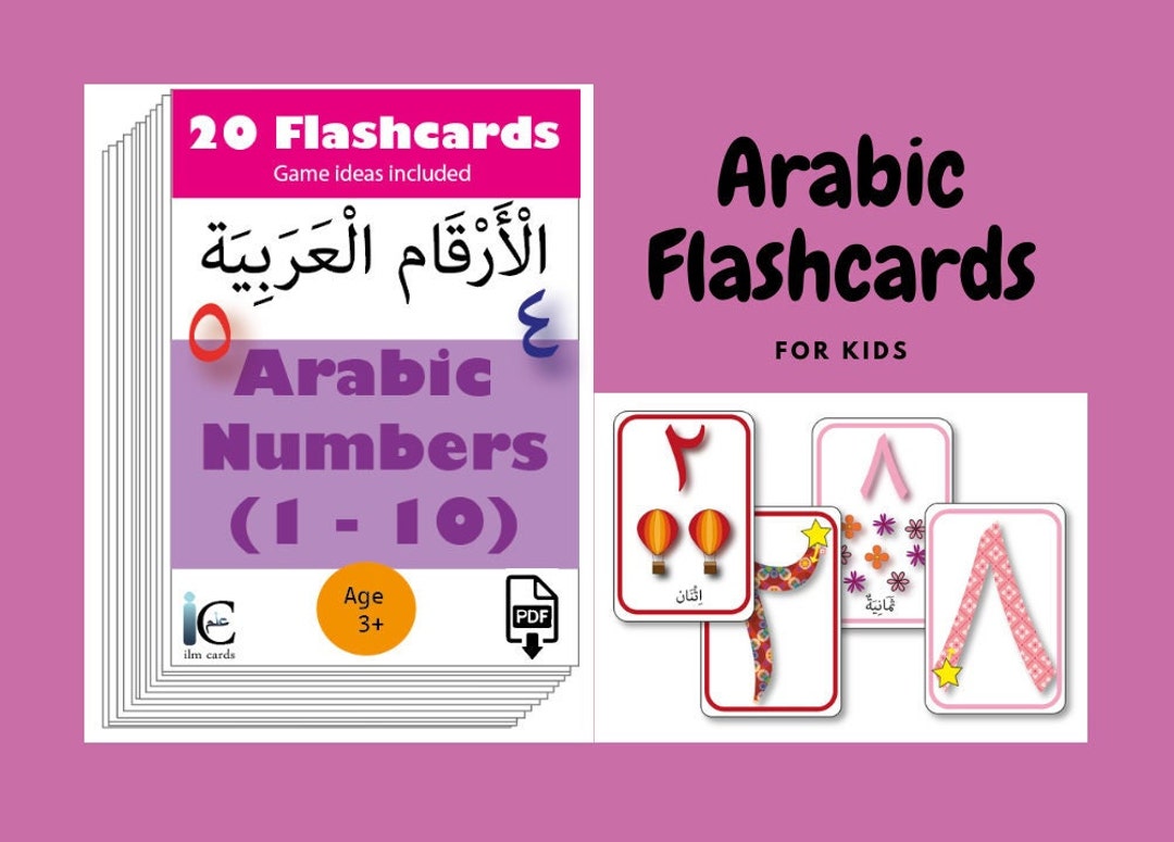 Arabic Numbers Flashcards. Learn Arabic for Kids. Children's Cards ...