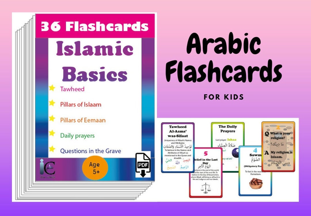 Islamic Basics Flashcards for Kids. Children's Cards. Learn About Islam ...
