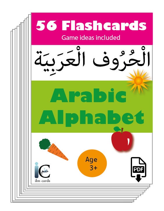 Arabic Alphabet Flashcards for Kids. Arabic Language Learning and ...