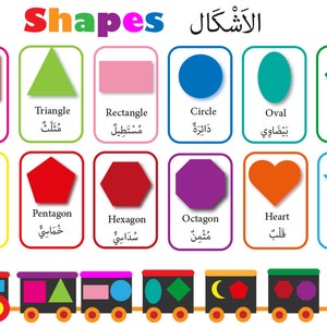 Arabic Shapes Printable Wall Art, Kids Room, Nursery, تعلم العربية ...