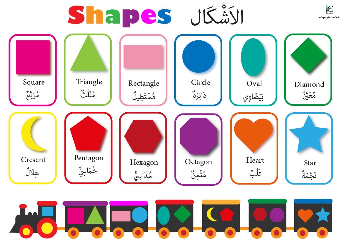 Arabic Shapes Printable Wall Art, Kids Room, Nursery, تعلم العربية ...