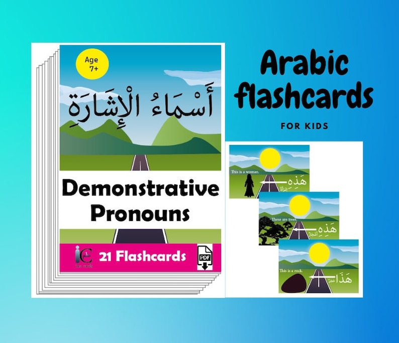 Arabic Demonstrative Flashcards. Learn Arabic for Kids. Children's ...