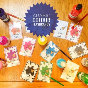 Arabic Colours Flashcards. Learn Arabic for Kids. Children's Cards ...