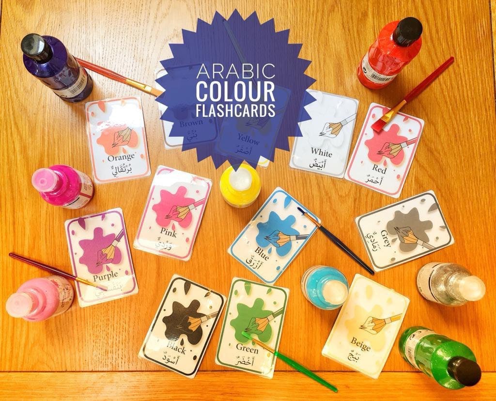 Arabic Colours Flashcards. Learn Arabic for Kids. Children's Cards ...