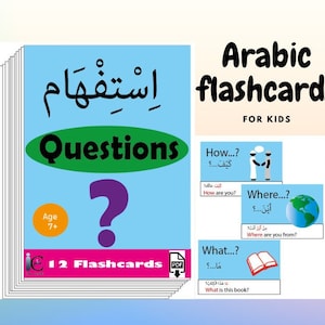 Arabic Questions Flashcards.learn Arabic for Kids and Adults. Children ...