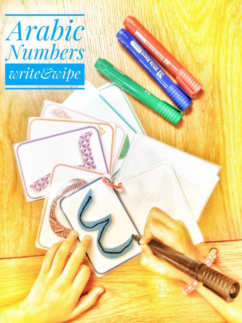 Arabic Numbers Flashcards. Learn Arabic for Kids. Children's Cards ...