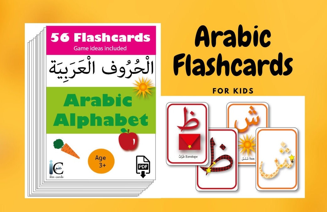 Arabic Alphabet Flashcards for Kids. Arabic Language Learning and ...