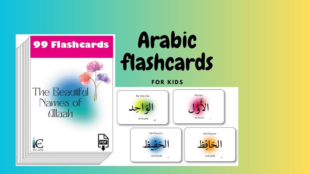 The Beautiful Names of Allah Flashcards for Kids and Adults, Allah's ...