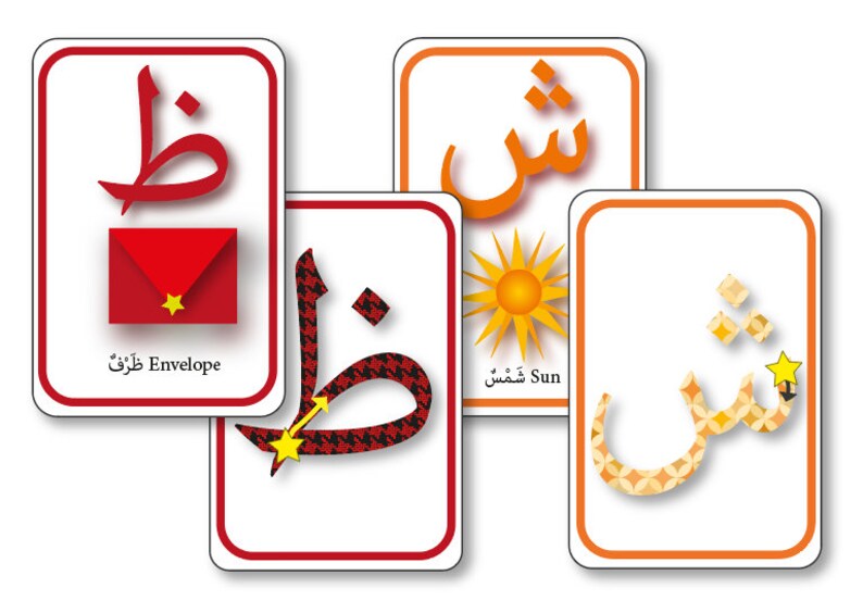 Arabic Alphabet Flashcards for Kids. Arabic Language Learning and ...