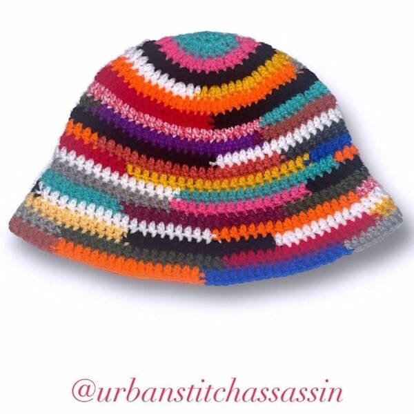 Scrap Crochet Bucket Hat - Etsy