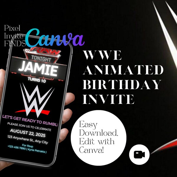Wwe Invitation - Etsy