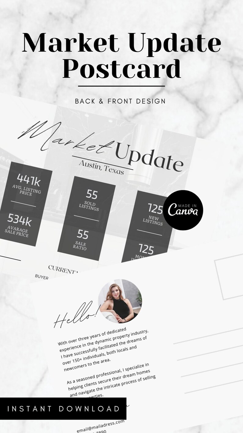 Market Update Postcard Real Estate Postcard Template Realtor - Etsy