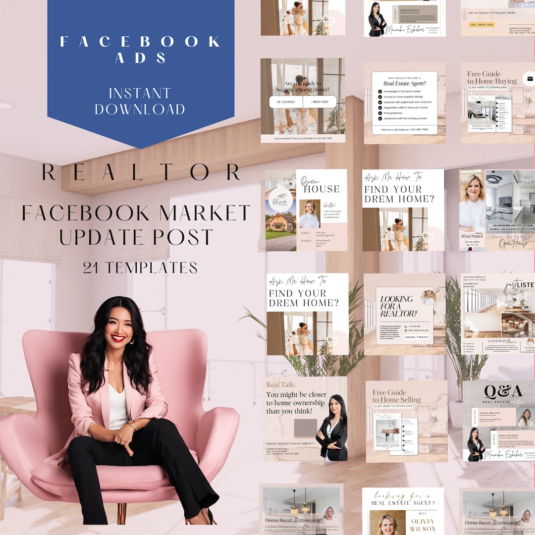 Realtor Facebook Ad Template Bundle: Real Estate Marketing (canva) - Etsy
